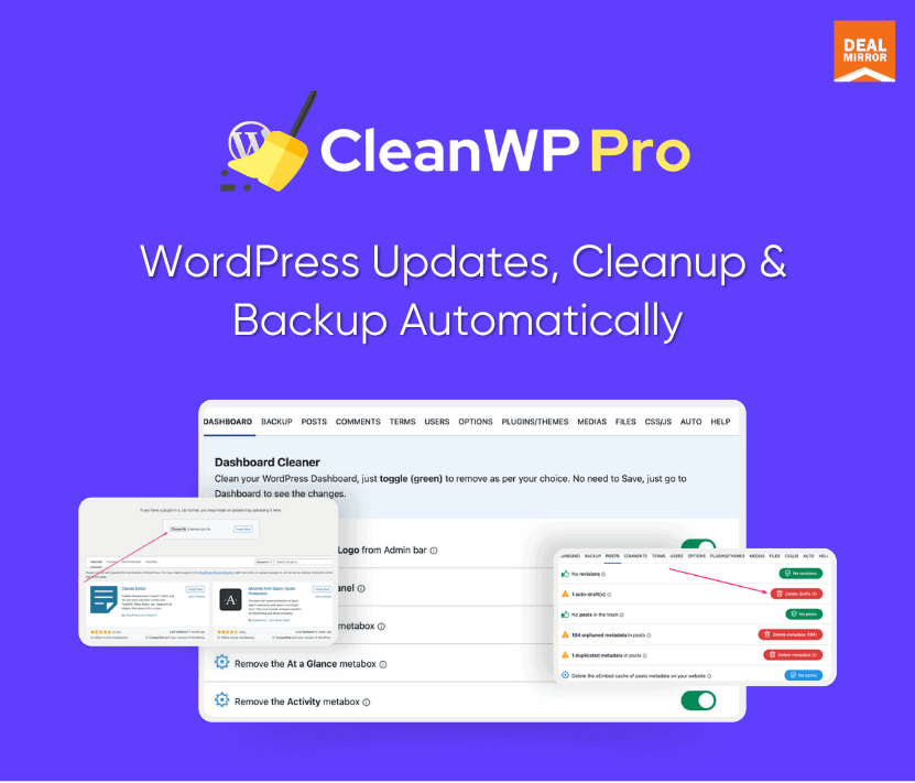 Cleanwp Pro Lifetime Deal - Wordpress Maintenance Automation Software