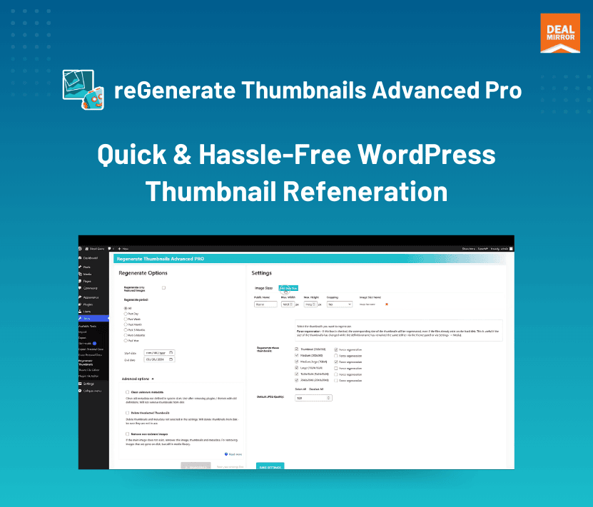 Regenerate Thumbnails Yearly Deal - Wordpress Image Optimization Plugin