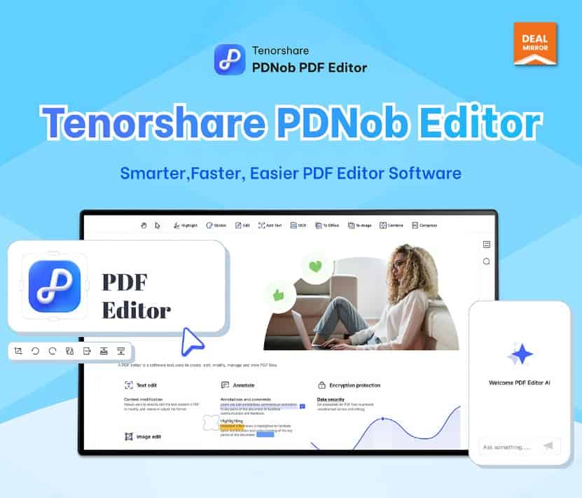 Tenorshare Pdnob Lifetime Deal - Ai Pdf Editing Software