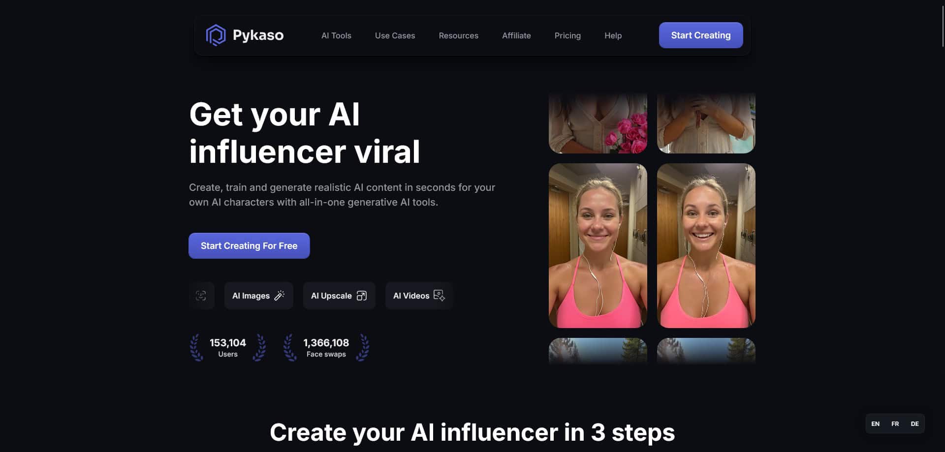 Pykaso Credit Deal - Get Your AI Influencer Viral